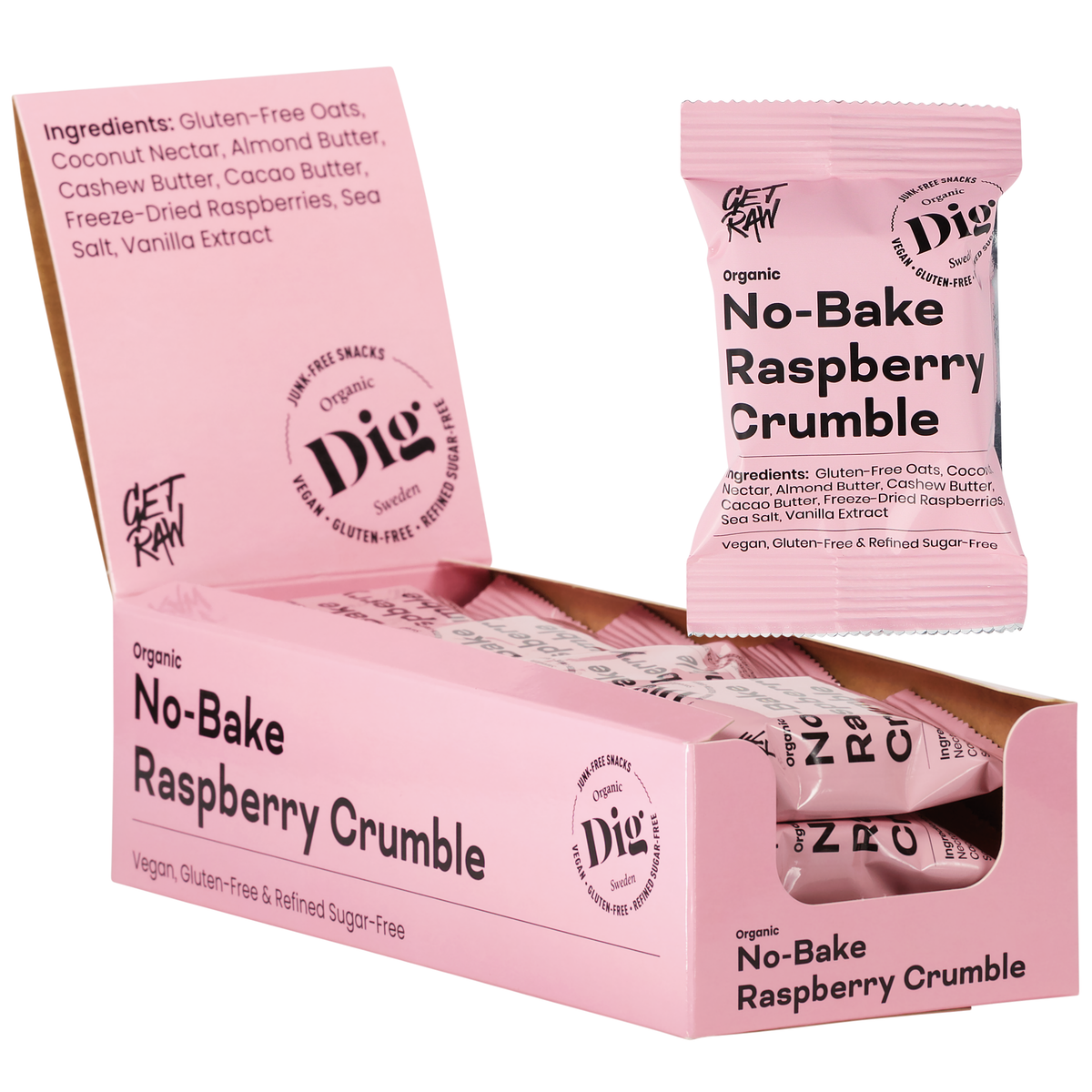 No-Bake Raspberry Crumble 12 x 35g – Dig