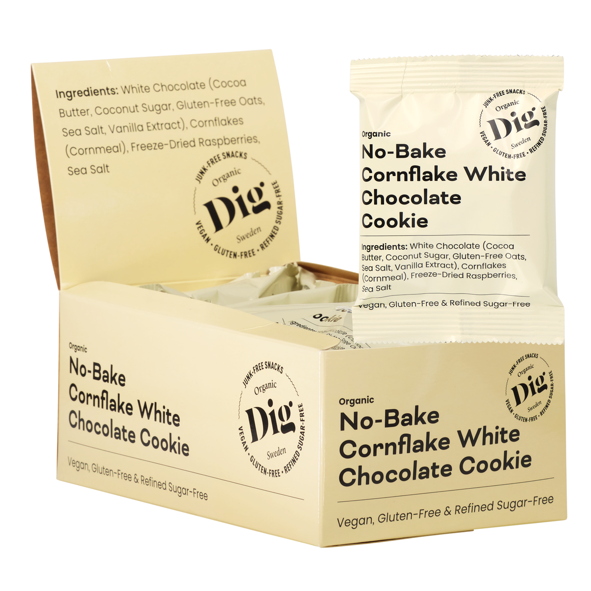 No-Bake Cornflake White Chocolate Cookie 12 x 30g – Dig